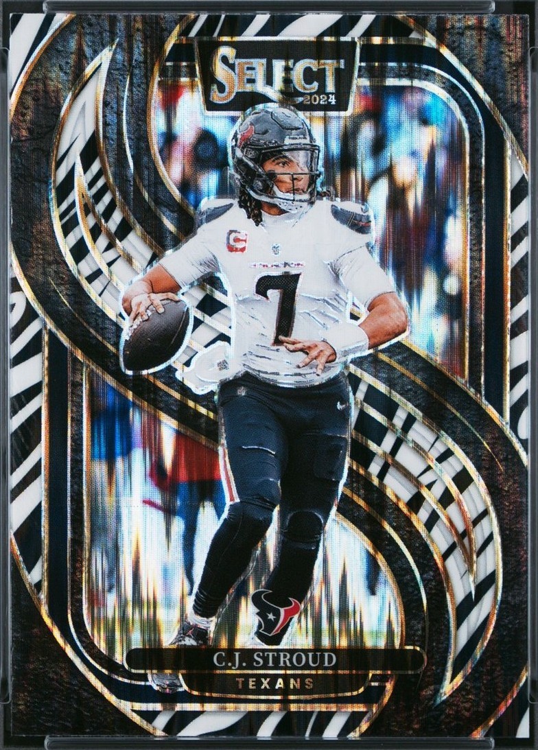 2024 Panini Select - Premier Level C.J. Stroud #128 Zebra Shock Prizm ...