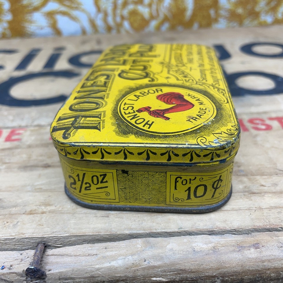 HONEST LABOR CUT PLUG TOBACCO R. A. Patterson Litho Tin Advertising ...