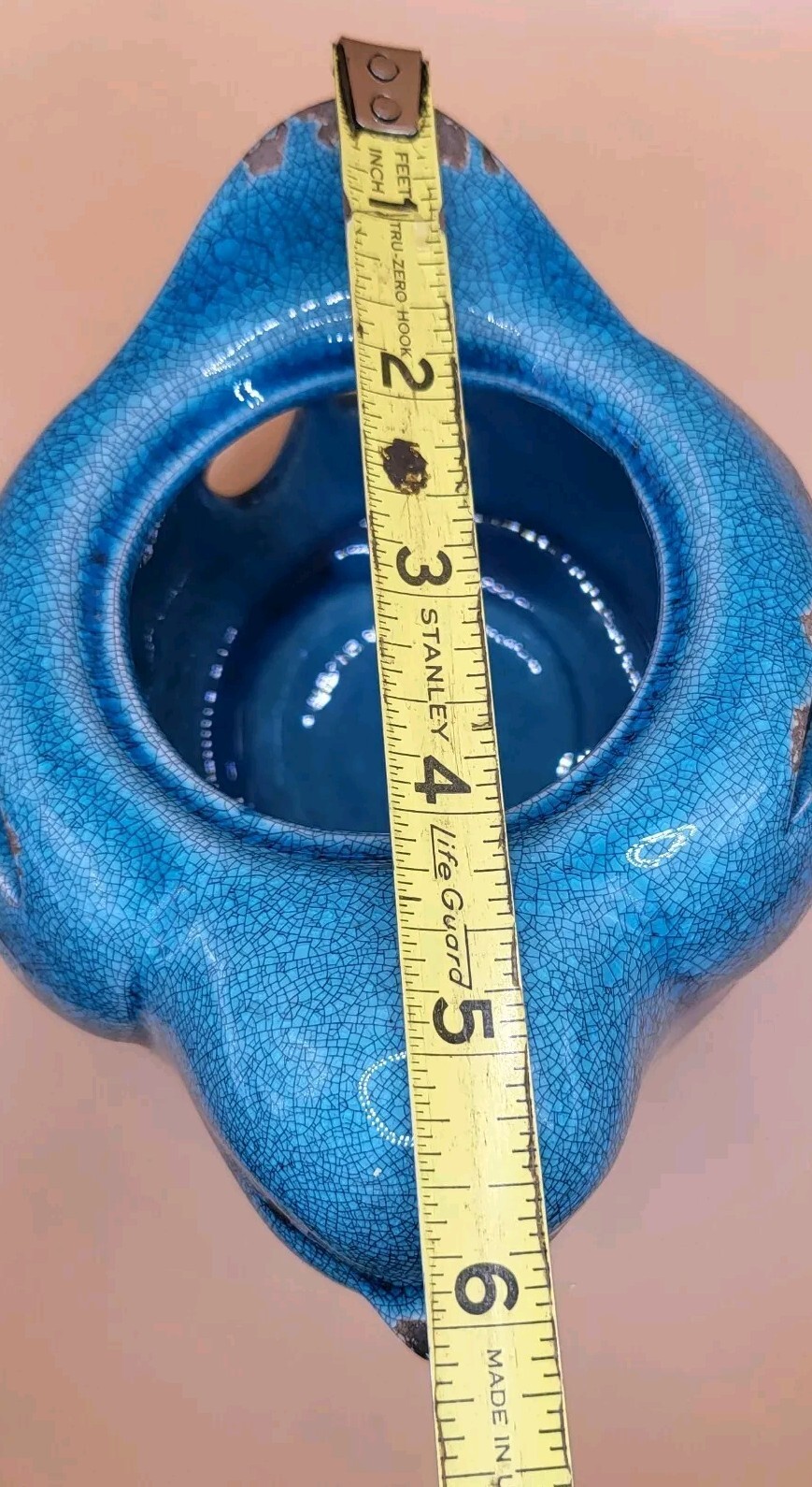 Crackled Blue Glazed Ceramic Cut Outs Chick Candle Holder Farm House ...