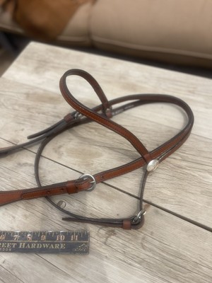 Brown Leather Double Stitched Browband Bridle with Partrade O Ring ...
