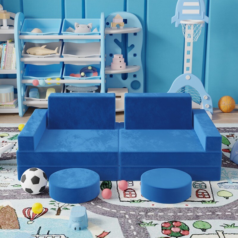 10Pcs Modular Kids Couch Kids Sofa for Playroom Sofa, Indoor Toddler ...