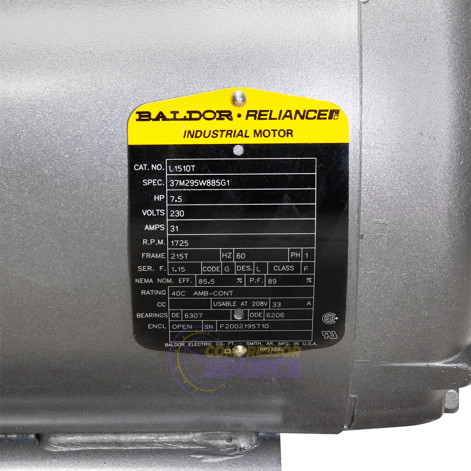 Baldor+L1510T+General+Purpose+AC+Motor%2C+Single+Phase%2C+215T+Frame ...