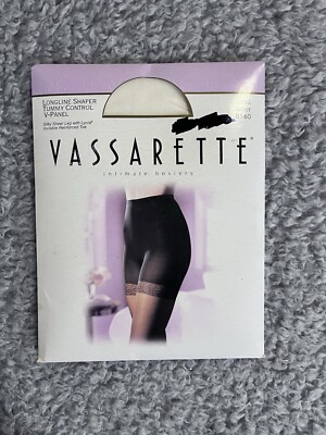 Vassarette Longline Shaper Sheer Leg Size Long Ivory #8140 Tummy ...