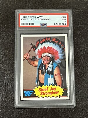 1985 Topps WWF Chief Jay Strongbow #20 PSA 7 NM Rookie RC WWE HOF | eBay