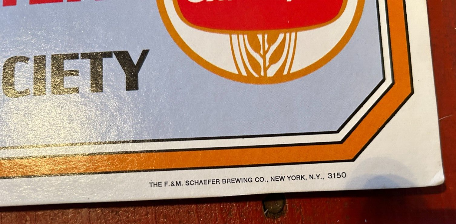 Meredith Willson's The Music Man Schaefer Beer 20" x 13.5" Cardboard ...