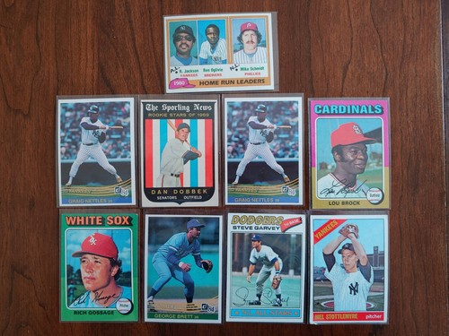 70s 80s Baseball HOF Star RC Lot Reggie Jackson Schmidt Garvey Brock ...
