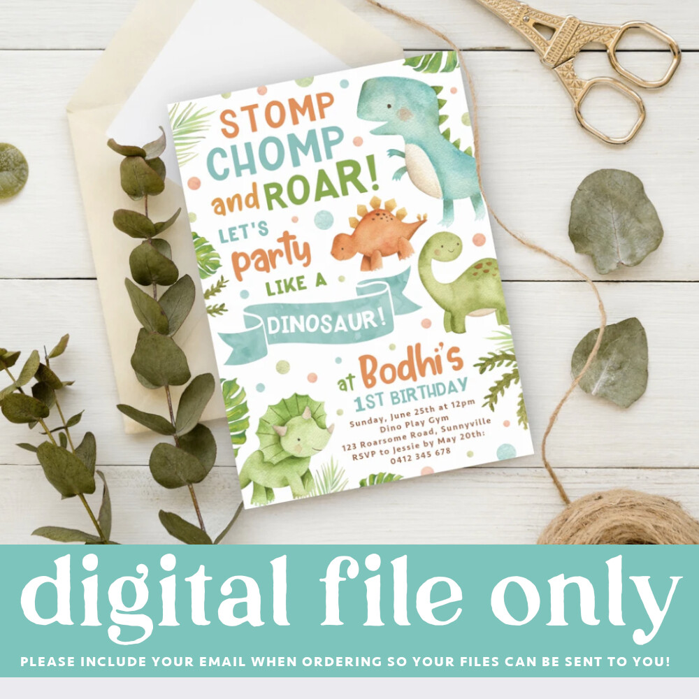 Dinosaur Invitations For Boys