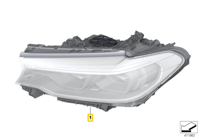 BMW G30 G31 F90 5-er Touring Scheinwerfer Headlight LED rechts ...