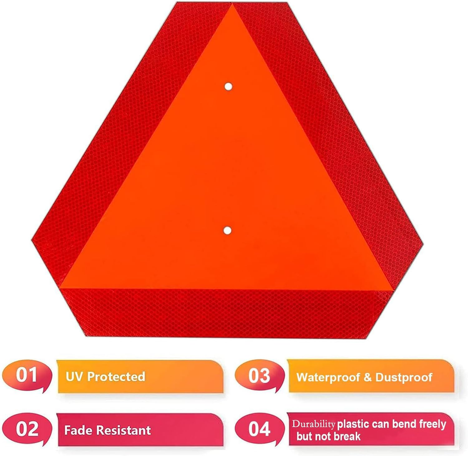 Reflective Slow Moving Vehicle Safety Triangle Sign for Golf Carts and ...