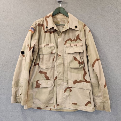 US Army Desert Camoflauge BDU Jacket Ripstop Flag Patch E4 Rank ...