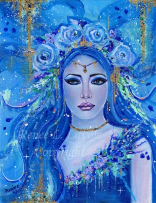 Original 11x14 acrylic "Chloris" goddess of flowers painting RENEE L ...