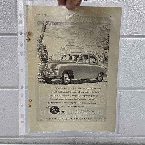 ORIGINAL Junk Journal Magazine Clipping Advertisement 1948 Singer Motor ...