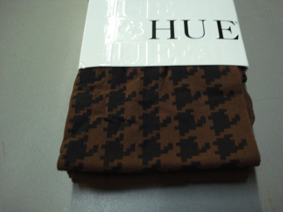 NWT Women's Hue Printed Houndstooth Tights Size S/M Russet #442T | eBay