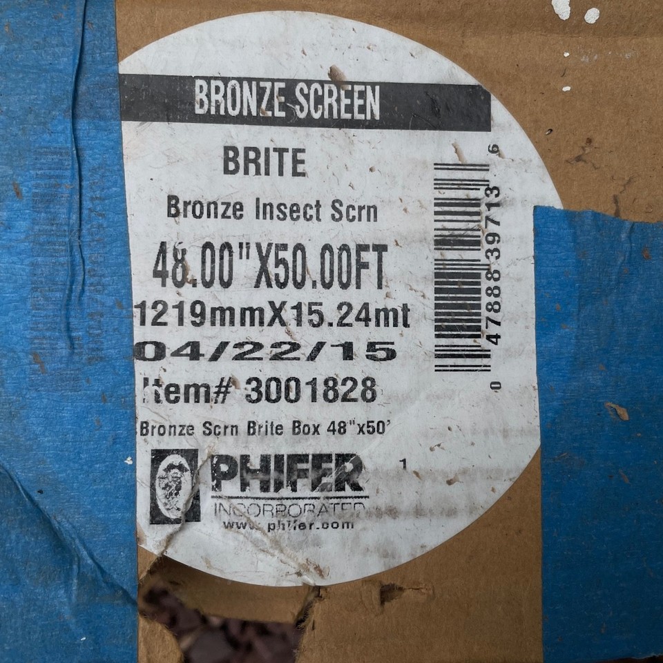 PHIFER 3001828 • Bronze Insect Screening • 48" width x 50' w/ Patina | eBay