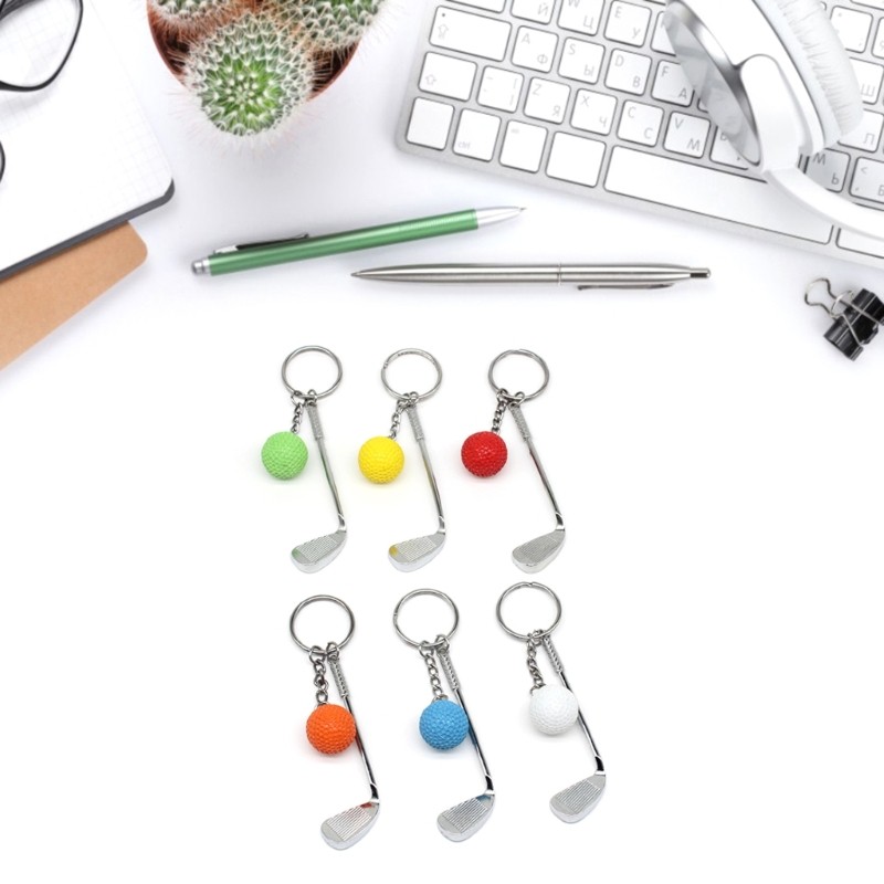 6Pcs Golf Keyring Keychain with Golf Club and Golf Ball, Car Key Holder ...