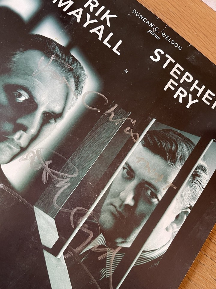 Rik Mayall Signed Cell Mates Poster With “TWAT” Written On Stephen Fry ...
