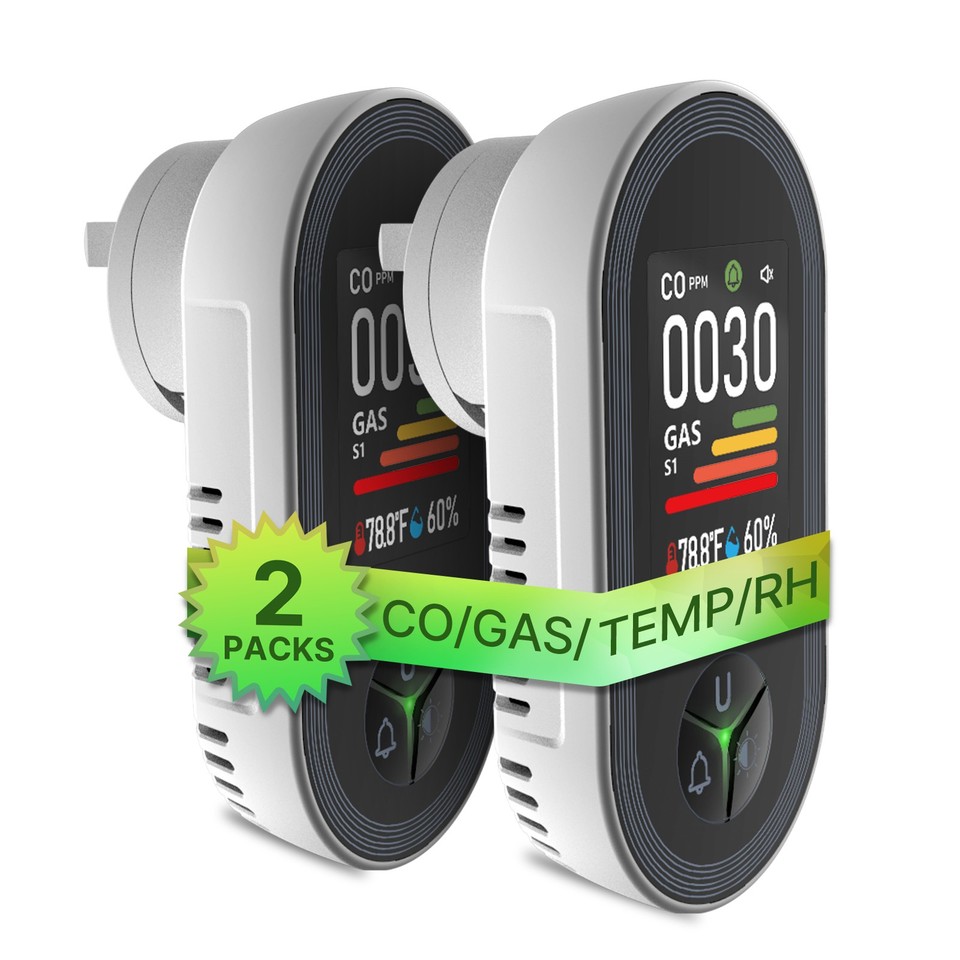 MOES Carbon Monoxide & Natural Gas Detector Plug in Gas & CO Monitor ...
