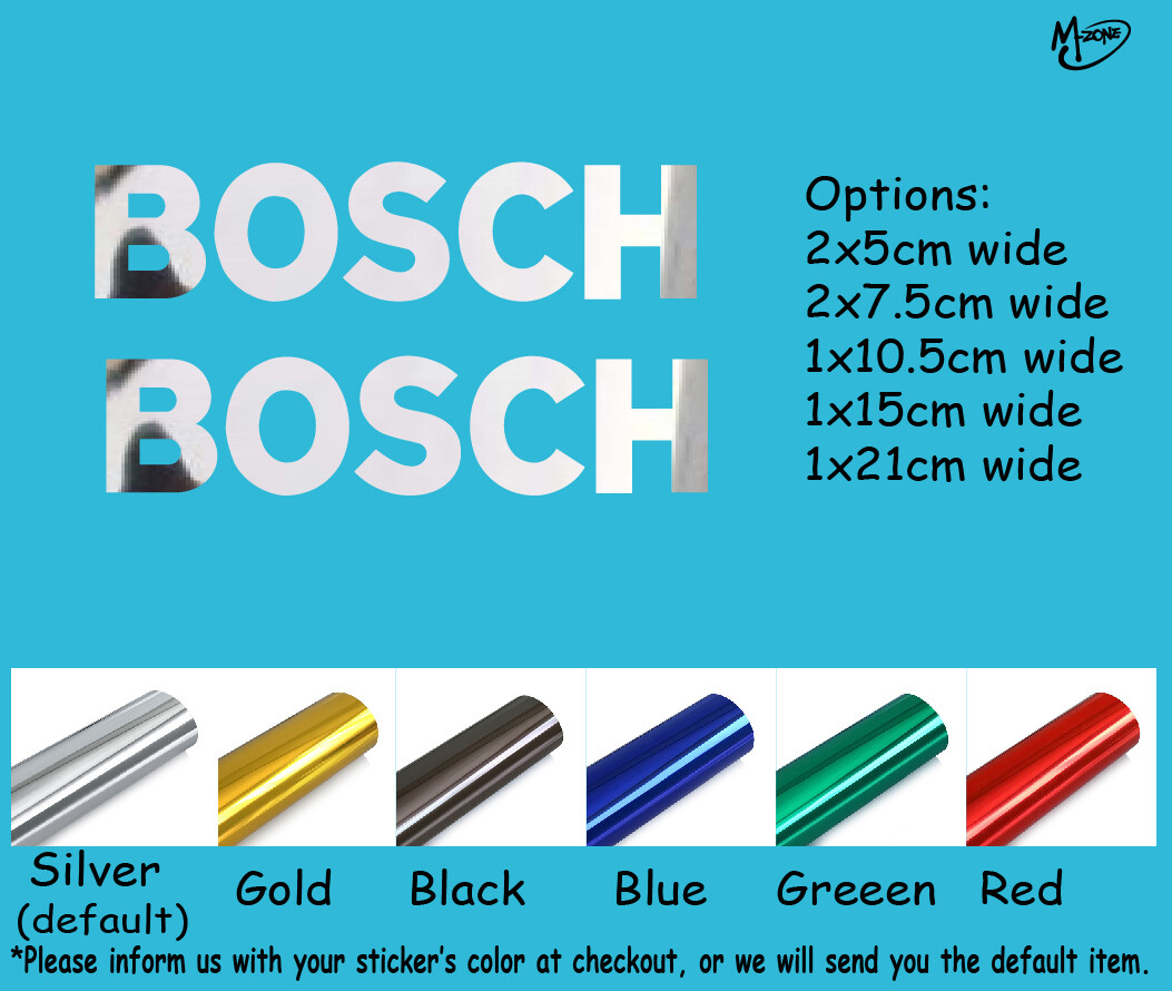 BOSCH Decals Stickers Metallic Chrome Effect logo die cut best gifts W ...