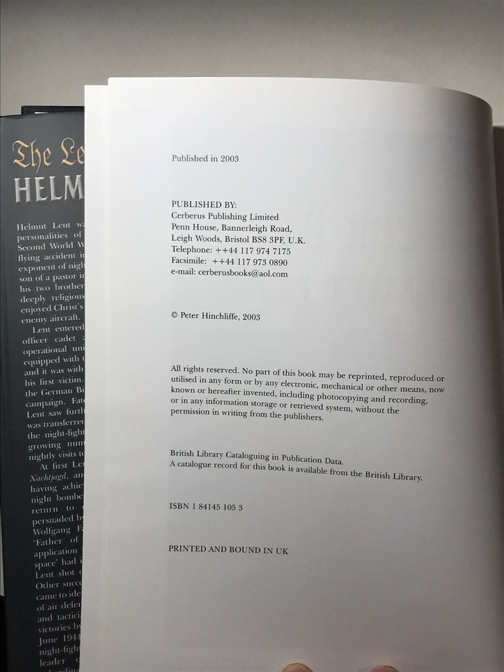 Multi signed ltd ed WW2: THE LENT PAPERS, Helmut Lent German Aircraft ...