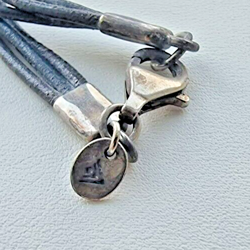 SILPADA RARE 925 STERLING SILVER FLASH N2196 30 BLACK BROWN LEATHER ...