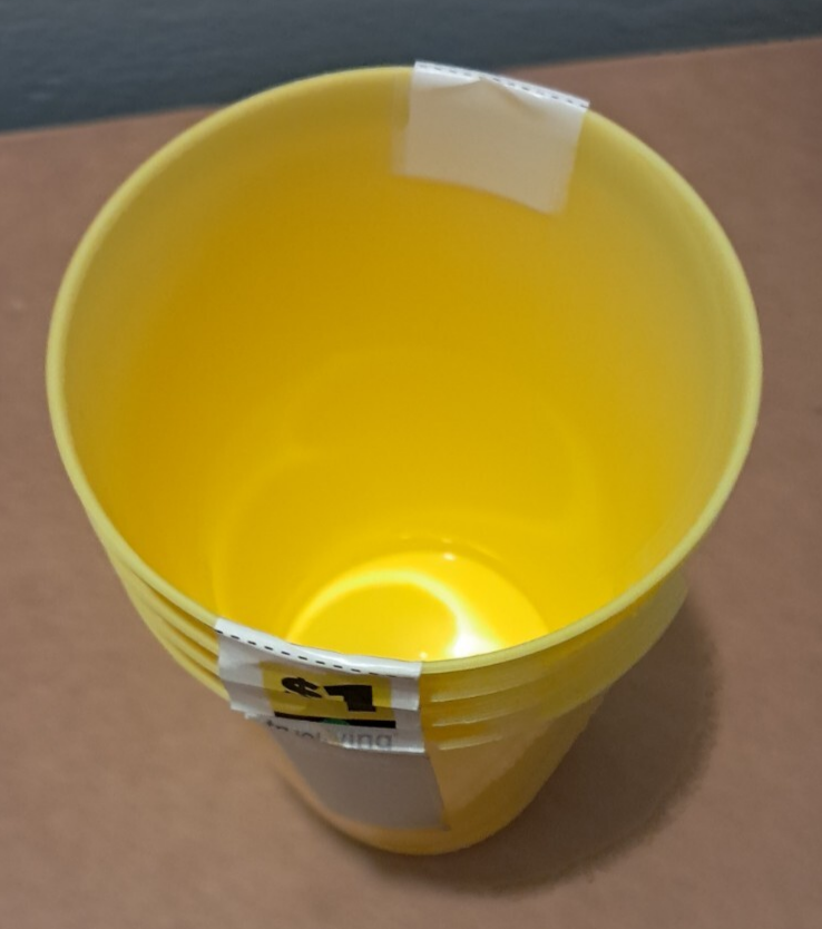 True Living Cups - Set of 4 - Bright Yellow - Each Cup Holds 17fl oz ...