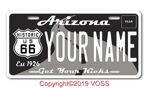 ARIZONA Historic NEW Route 66 License Plate ANY TEXT YOUR NAME Custom ...