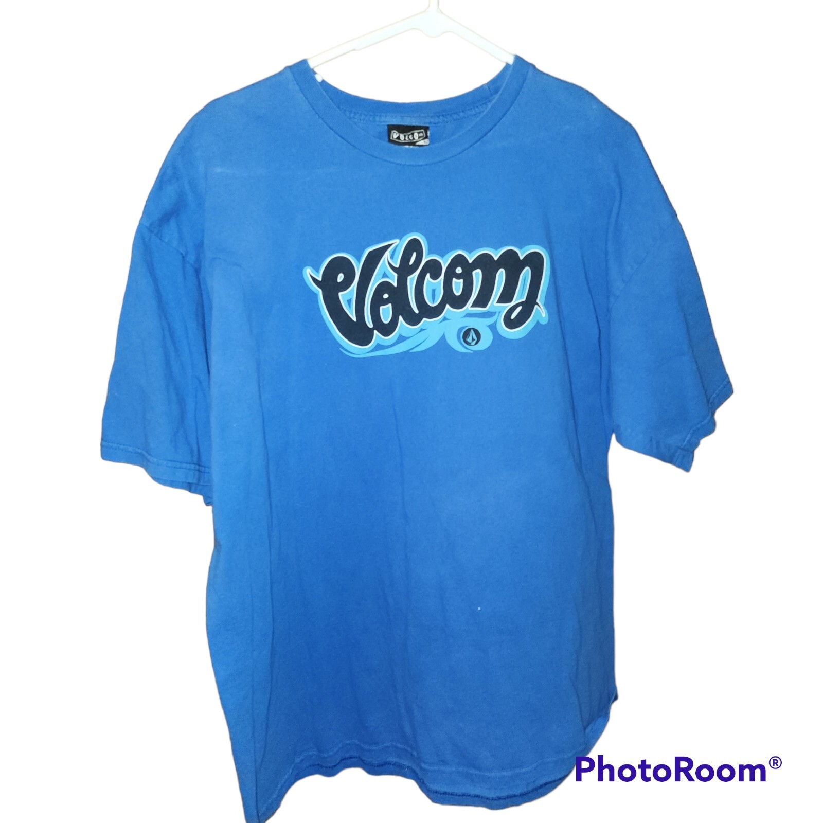Volcom Green Short Sleeve T Shirt Mens Size Medium Blue Logo XLarge Graphic | eBay