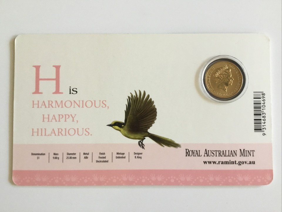 2015 $1 COLOURED FROSTED UNCIRCULATED ALPHABET COIN - H | eBay