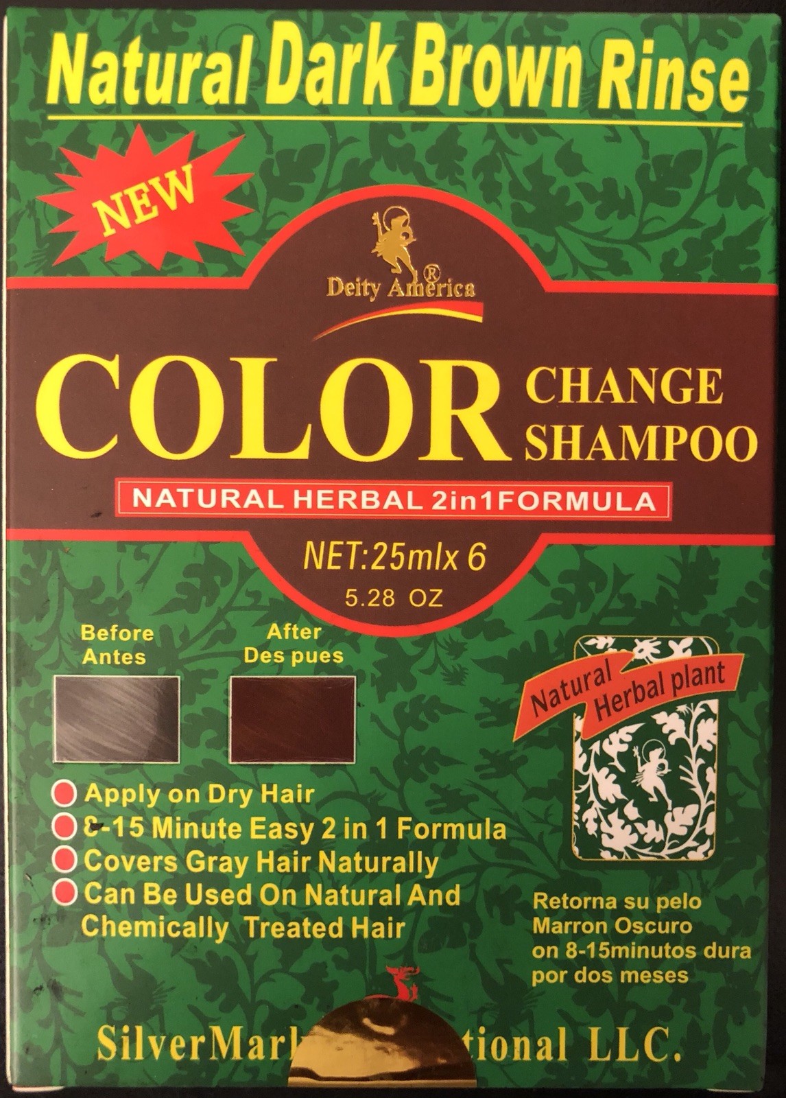 Deity America Natural Dark Brown Rinse Color 6 Pack (1Box ) FREE ...