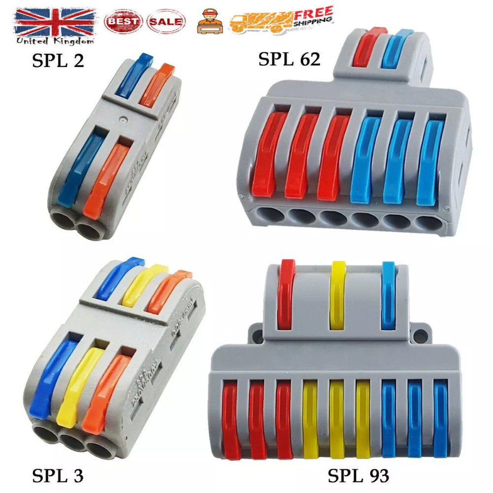 In line Electrical Connector Wire Block Clamp Terminal Cable Reusable ...