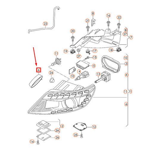 NEW AUDI Q7 4L HEADLIGHT COVER CAP 5M0941607B OEM | eBay
