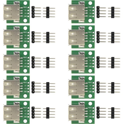 naughtystarts USB 2.0 Type A Female to DIP Breakout Board Adapter 4 Pin ...