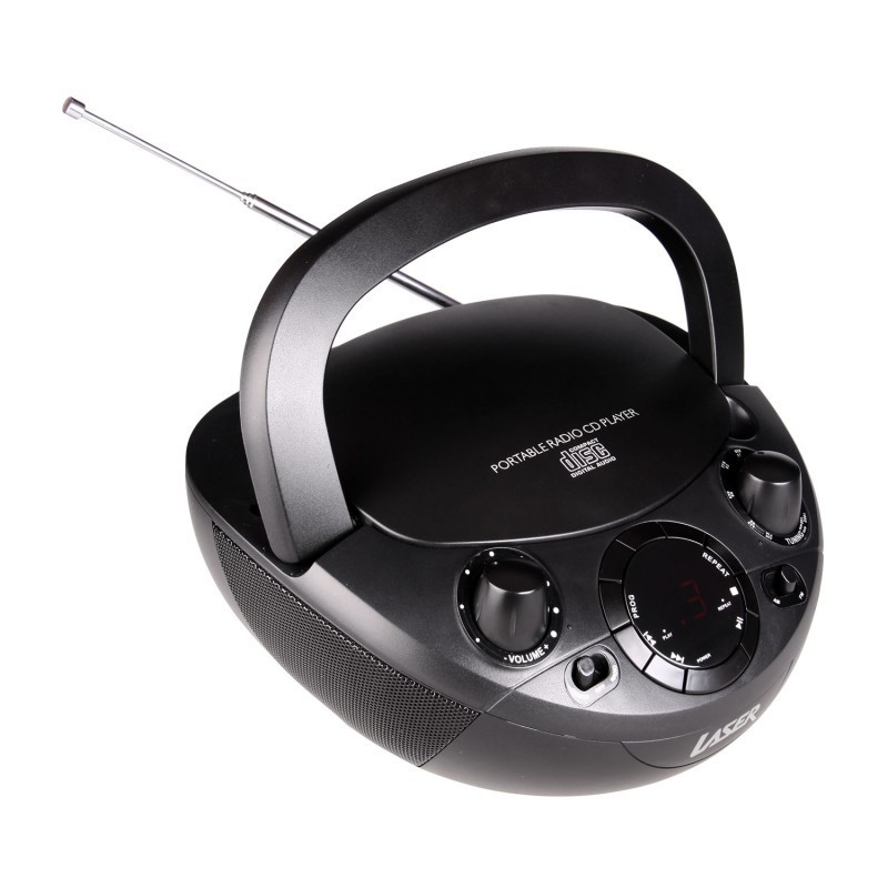 Laser Portable CD Boombox/Player w/ AM/FM Radio/Aux Input/MP3/Carry ...