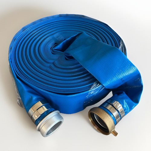 2" X 100′ PVC Lay Flat Water Pump Discharge Hose with Aluminum Pin Lug ...