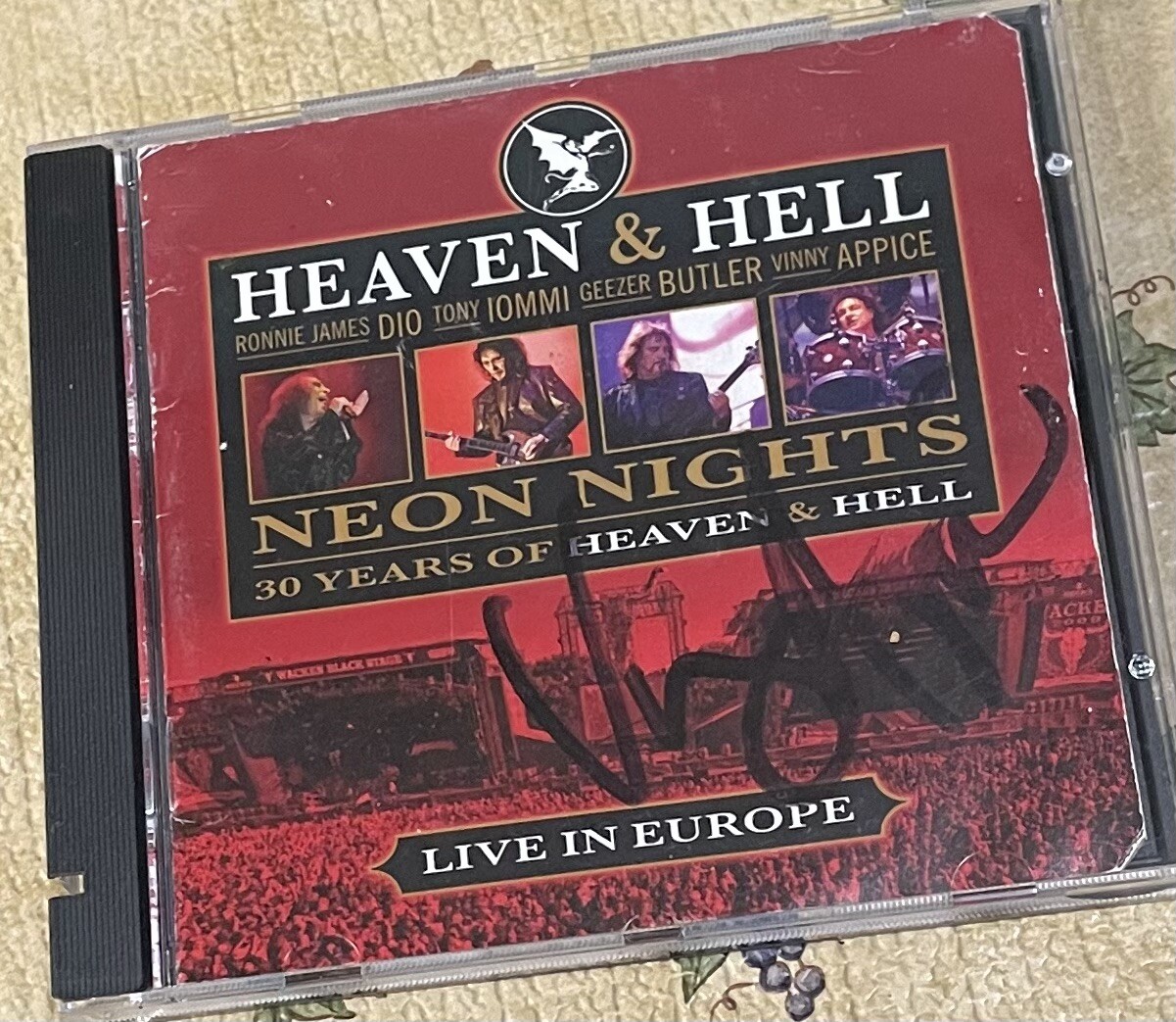 HEAVEN & HELL , NEON NIGHTS LIVE IN EUROPE CD /SIGNED BY VINNY APPICE ...
