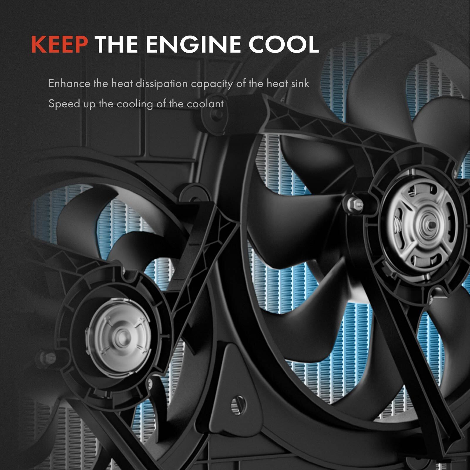 Dual Radiator Fan Cooling Motor w/ Brushless Motor for Ford Bronco 21 ...