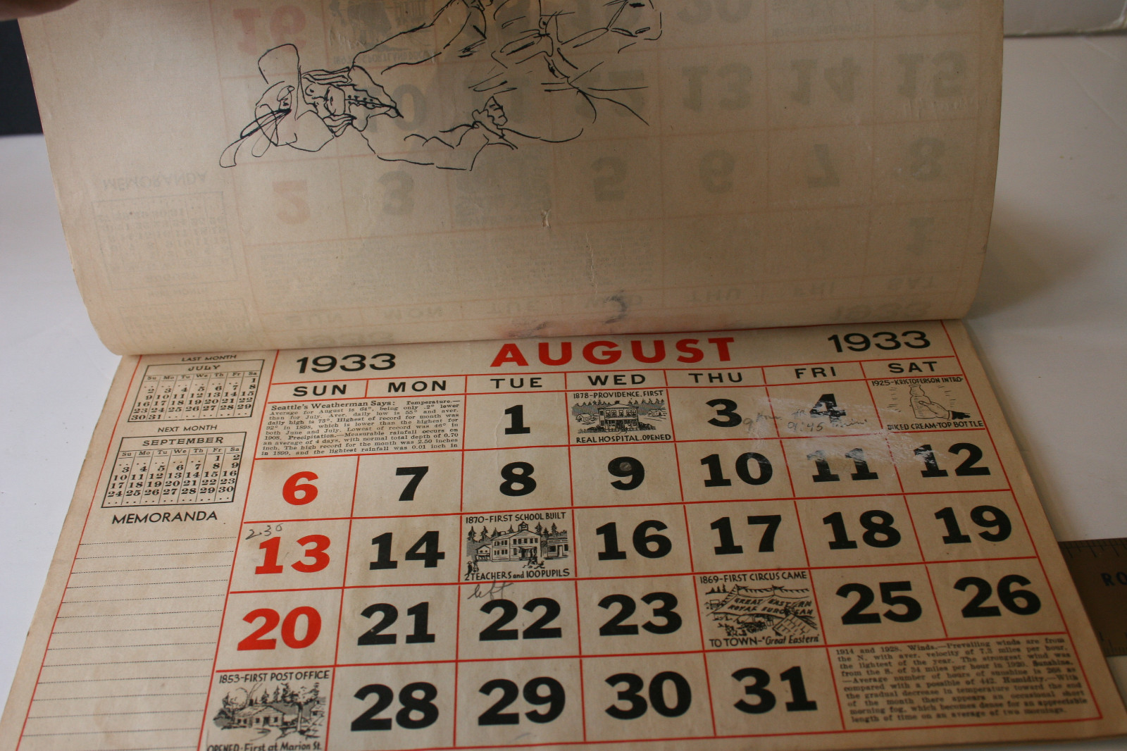 1933 Calendar Advertising KRISTOFERSONS DAIRY SEATTLE WA & Recipes | eBay