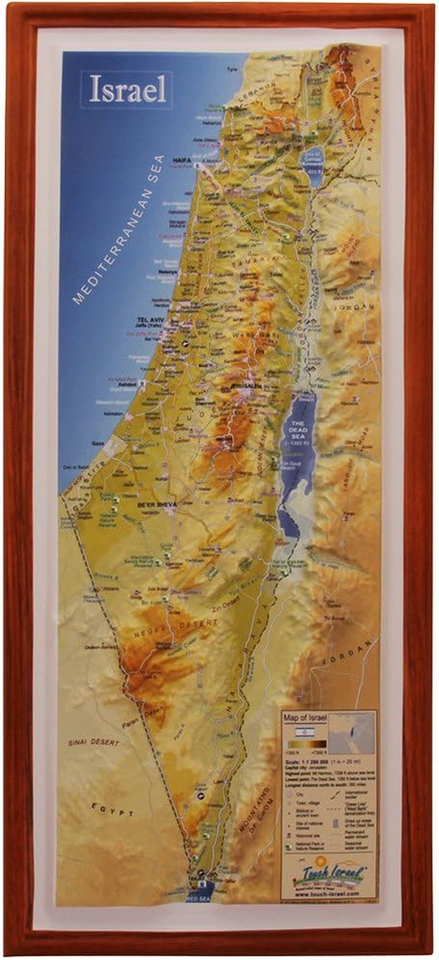 Raised Relief 3D Map of Israel (MEDIUM: 14.5 X 6.5) | eBay