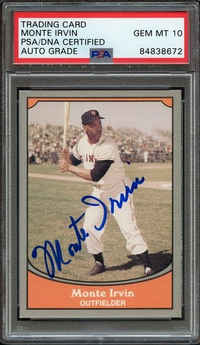 1990 PACIFIC 32 SIGNED MONTE IRVIN PSA/DNA AUTO 10 BB | eBay