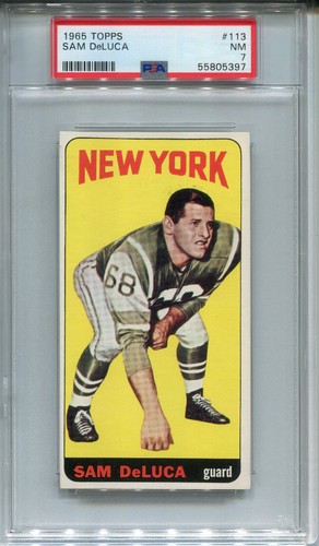 1965 Topps #113 Sam DeLuca PSA 7 NM New York Jets | eBay