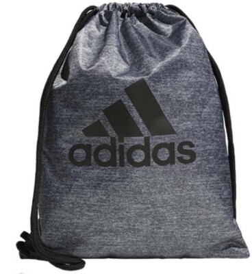 Adidas Black Silver Gray Backpack Cinch Sack Bag Drawstring 14×19 ...