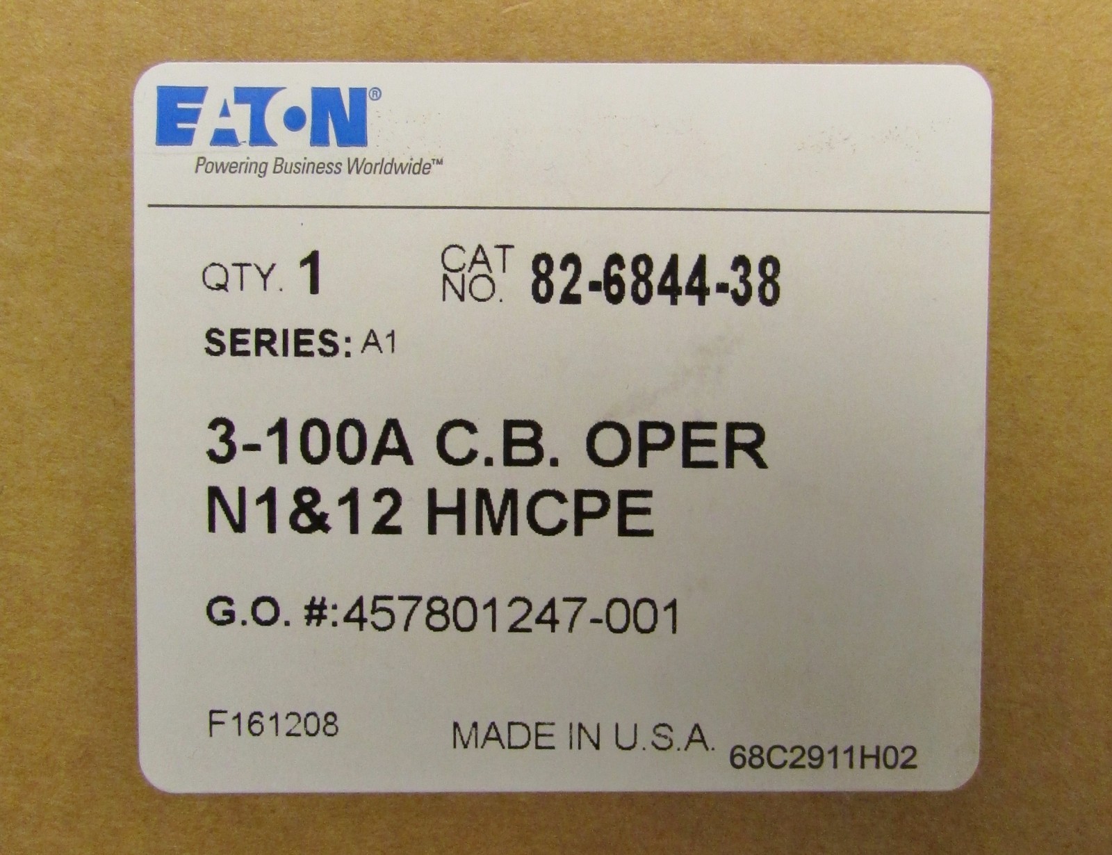 EATON CUTLER HAMMER 82 6844 38 HMCPE Breaker Operator Mechanism ...