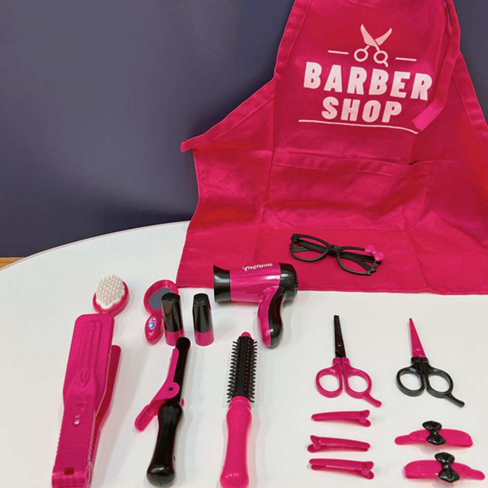 Pretend Play Barber Toys Plastic Hair Stylist Kit Kids Hair Salon ...