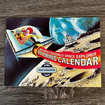 Vintage 1983 Ronald McDonald Coloring Calendar - Space Explorer Brand ...