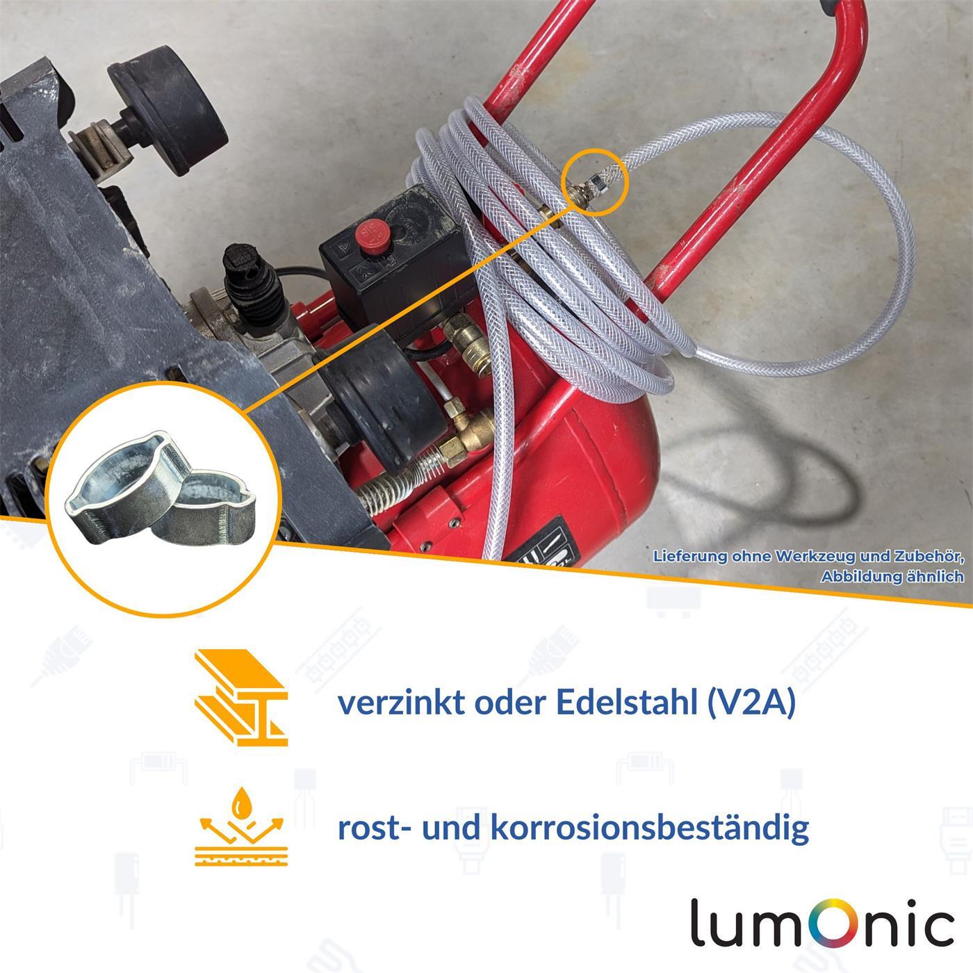 2x 2-ear clip 5-7mm I V2A Stainless steel I Two-ear clamp I Hose clamp ...