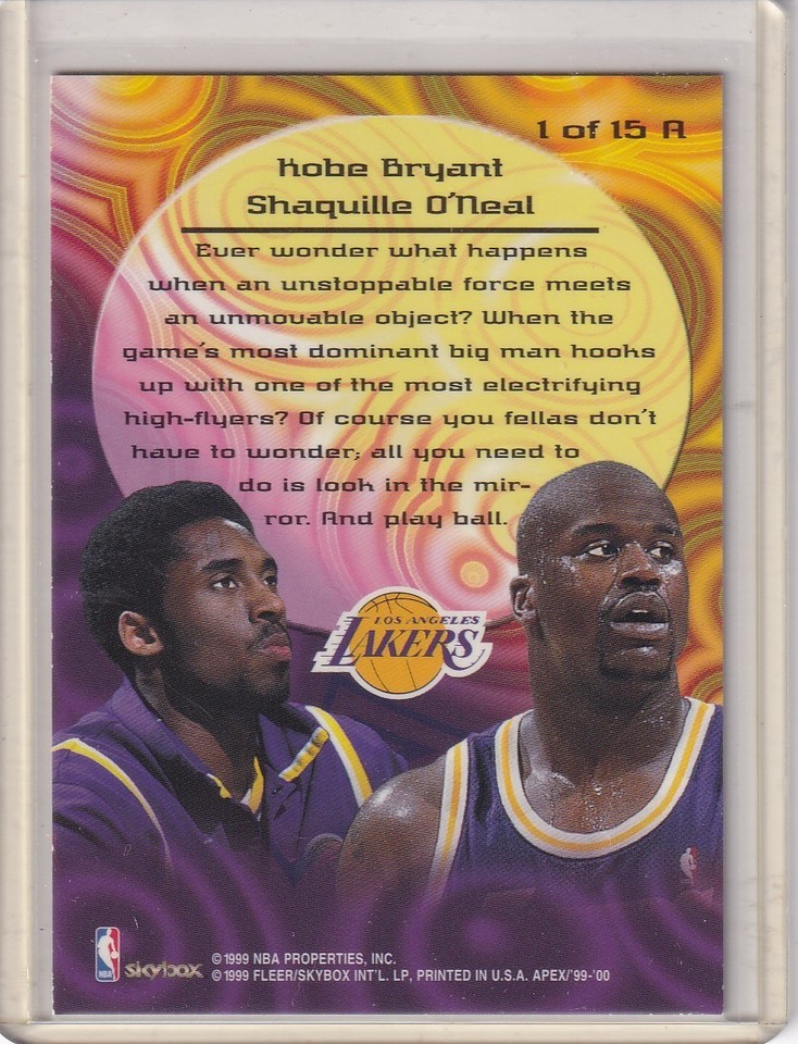 Kobe Bryant Lakers 99-00 Skybox Apex Allies #1 A Shaquille o'neal | eBay
