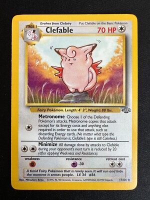 Pokemon Jungle TCG Clefable 17/64 Rare Unlimited Near Mint (NM) | eBay
