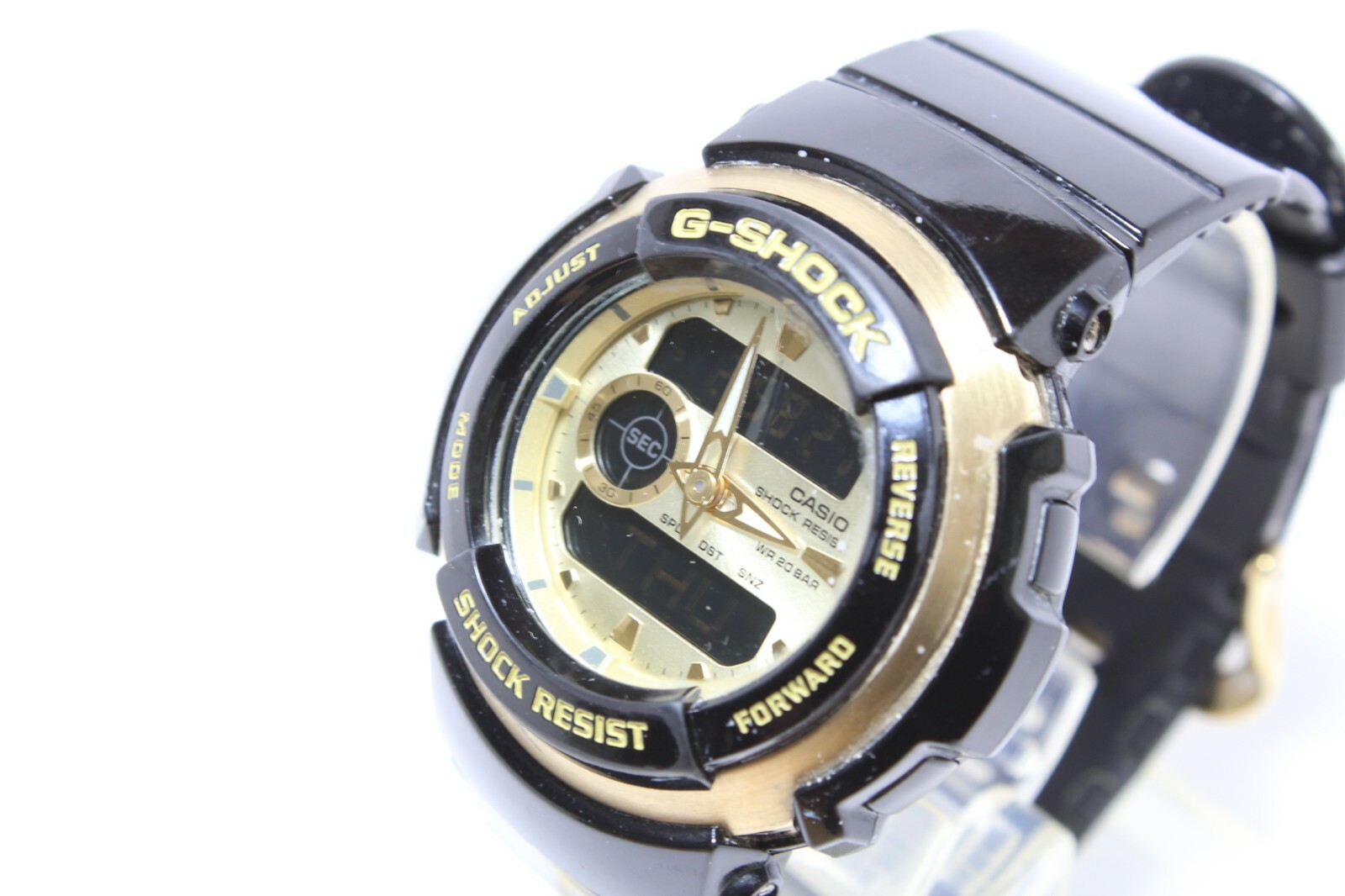 CASIO G-300G Black Gold Digital Analog Motor sport G-Shock resistant ...