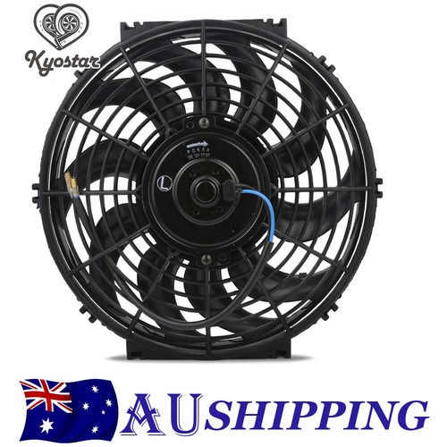 Universal 12" Inch 80W Radiator Cooling Bow Blade Thermo Fan Push/Pull ...