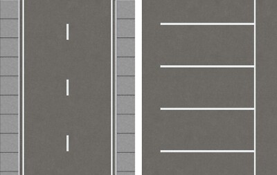 O Scale Road and Straight Parking Lot Combination Model Train Scenery ...